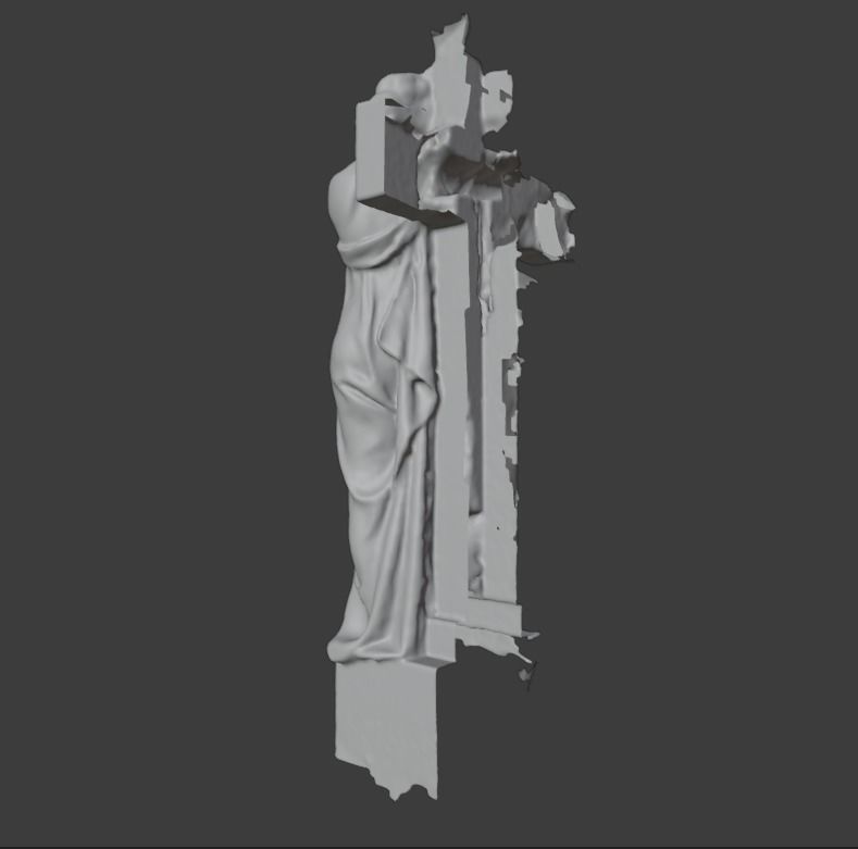 Graveyard Statue 3d Scan retopologized free VR / AR / low-poly 3D model ...