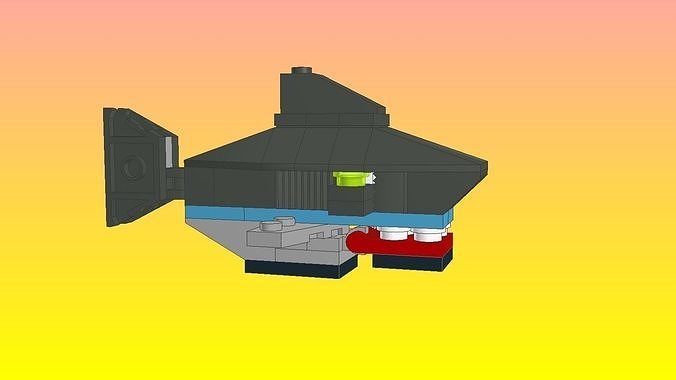 Lego Shark Model 7805 3D model | CGTrader