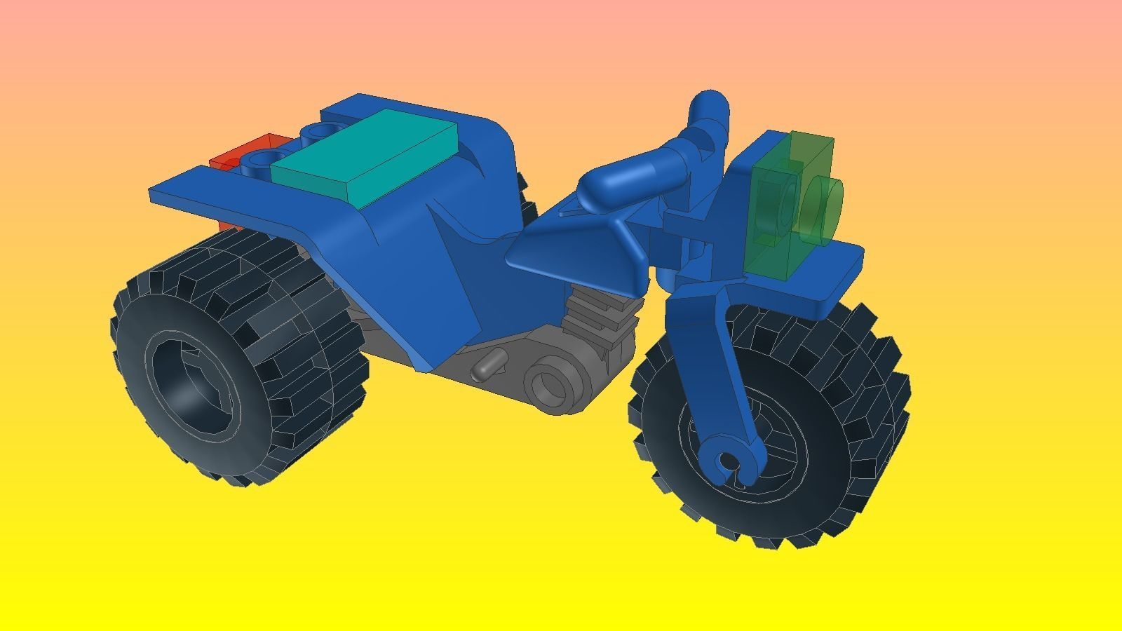 Lego Motorcycle Model 6732 free 3D model | CGTrader