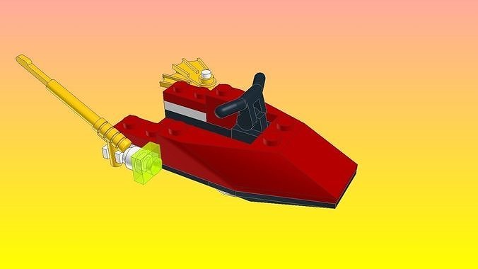Lego Boat Model 2536 3D model | CGTrader