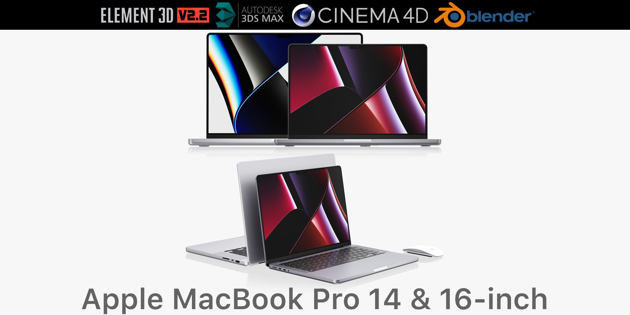 Apple MacBook Pro 14-inch and 16-inch 2021 3D model animated | CGTrader