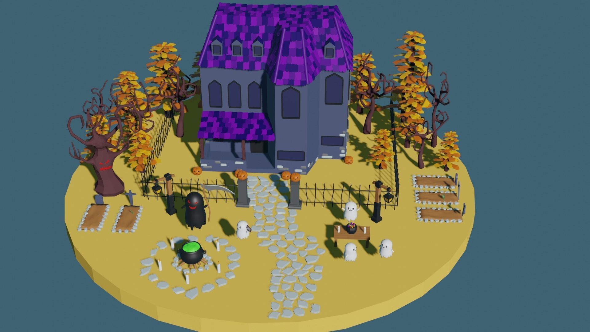 Low Poly Halloween 3D model | CGTrader