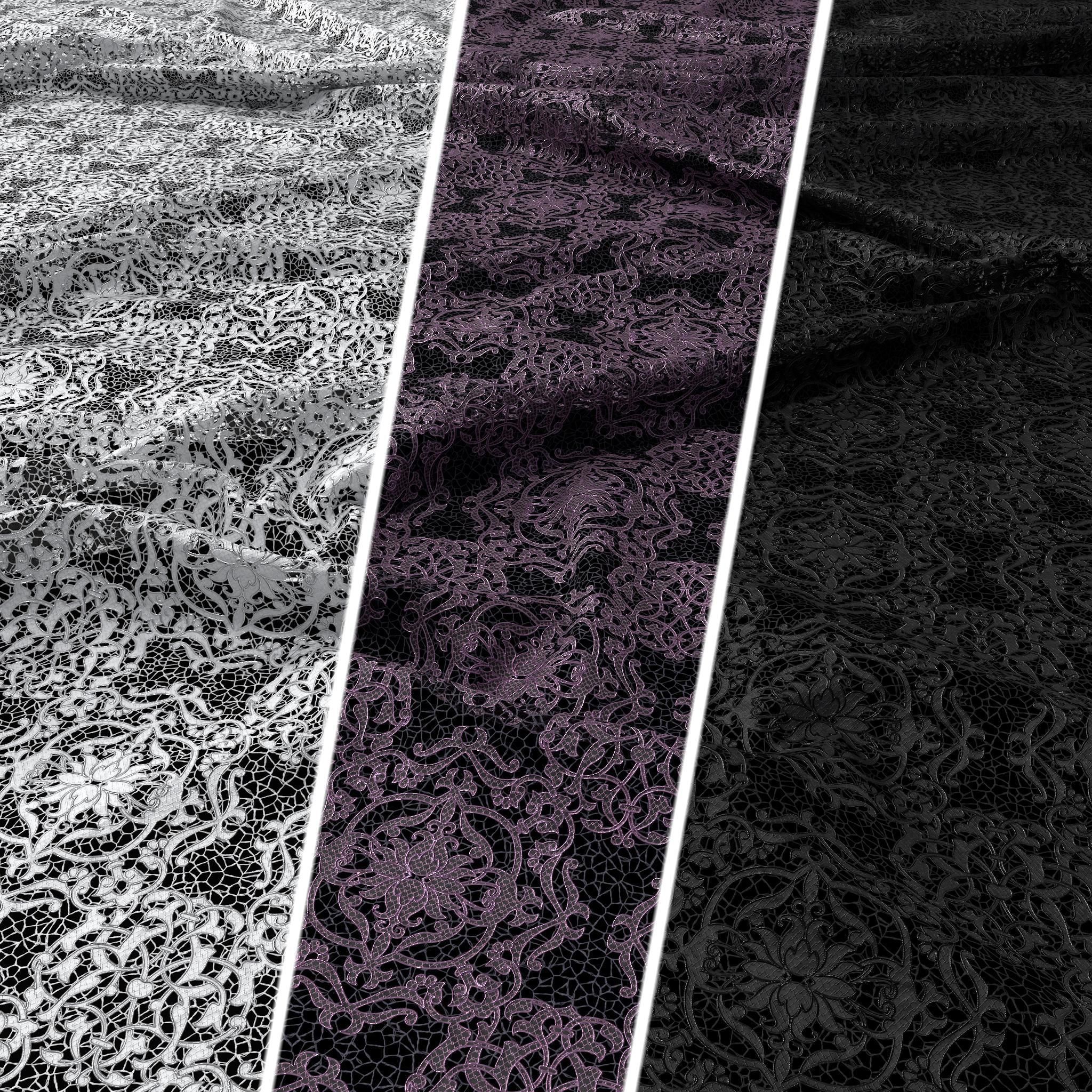 Lace Embroidery 09 - 4K - PBR - PNG - SBSAR Texture | CGTrader