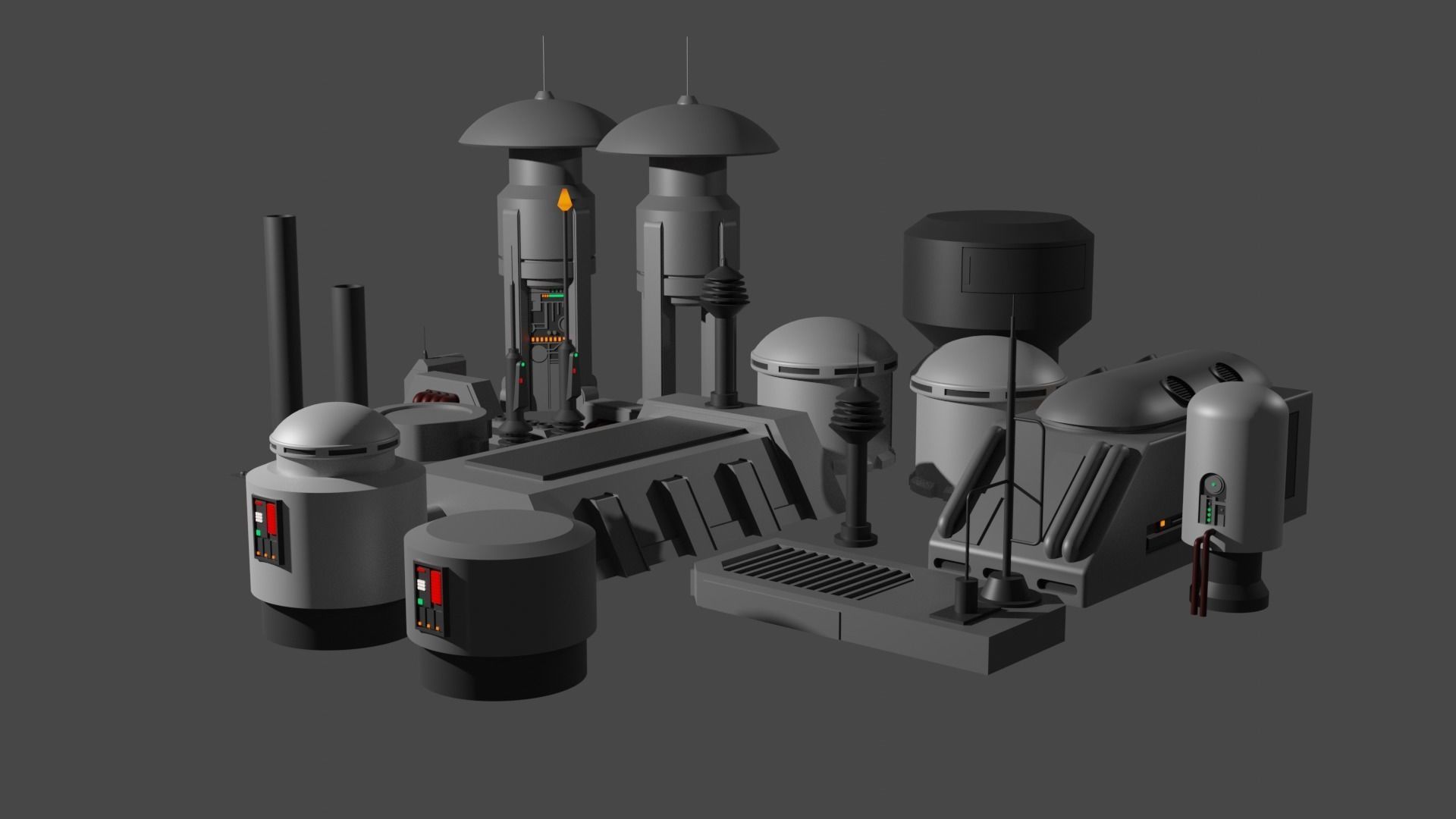 Coruscant Greeble Pack 3D model | CGTrader