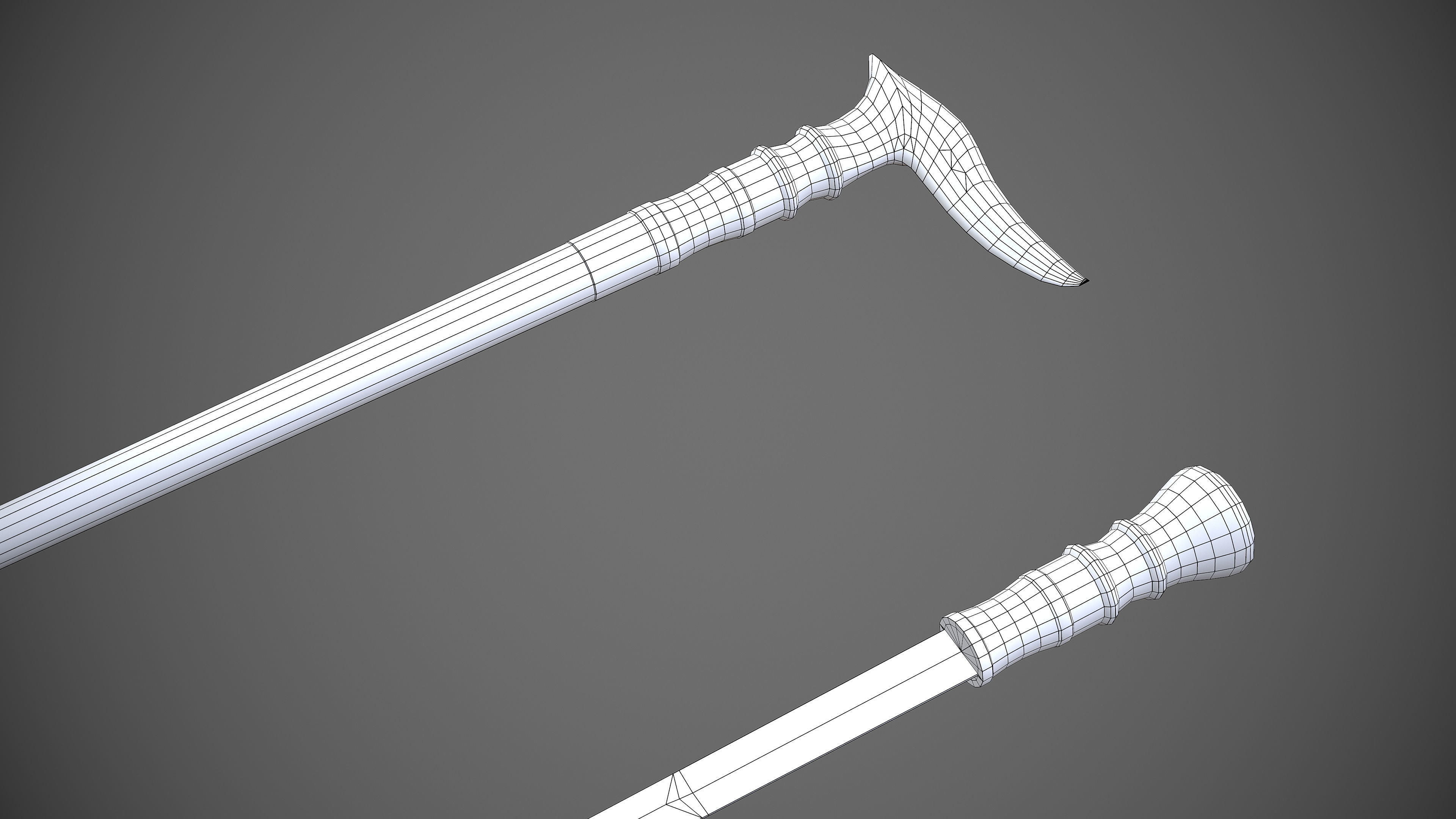 3D model Victorian cane-sword VR / AR / low-poly | CGTrader