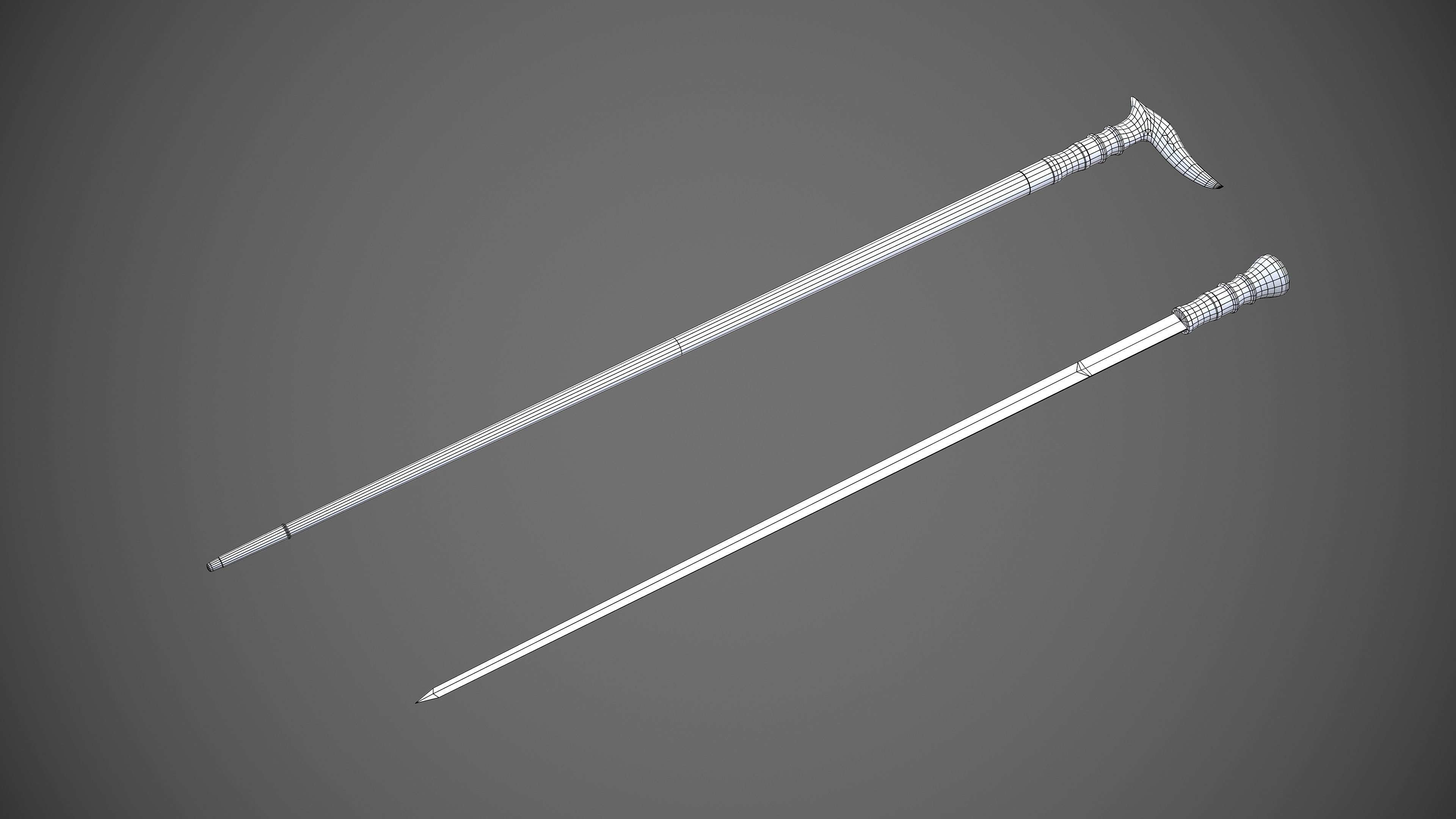 3D model Victorian cane-sword VR / AR / low-poly | CGTrader