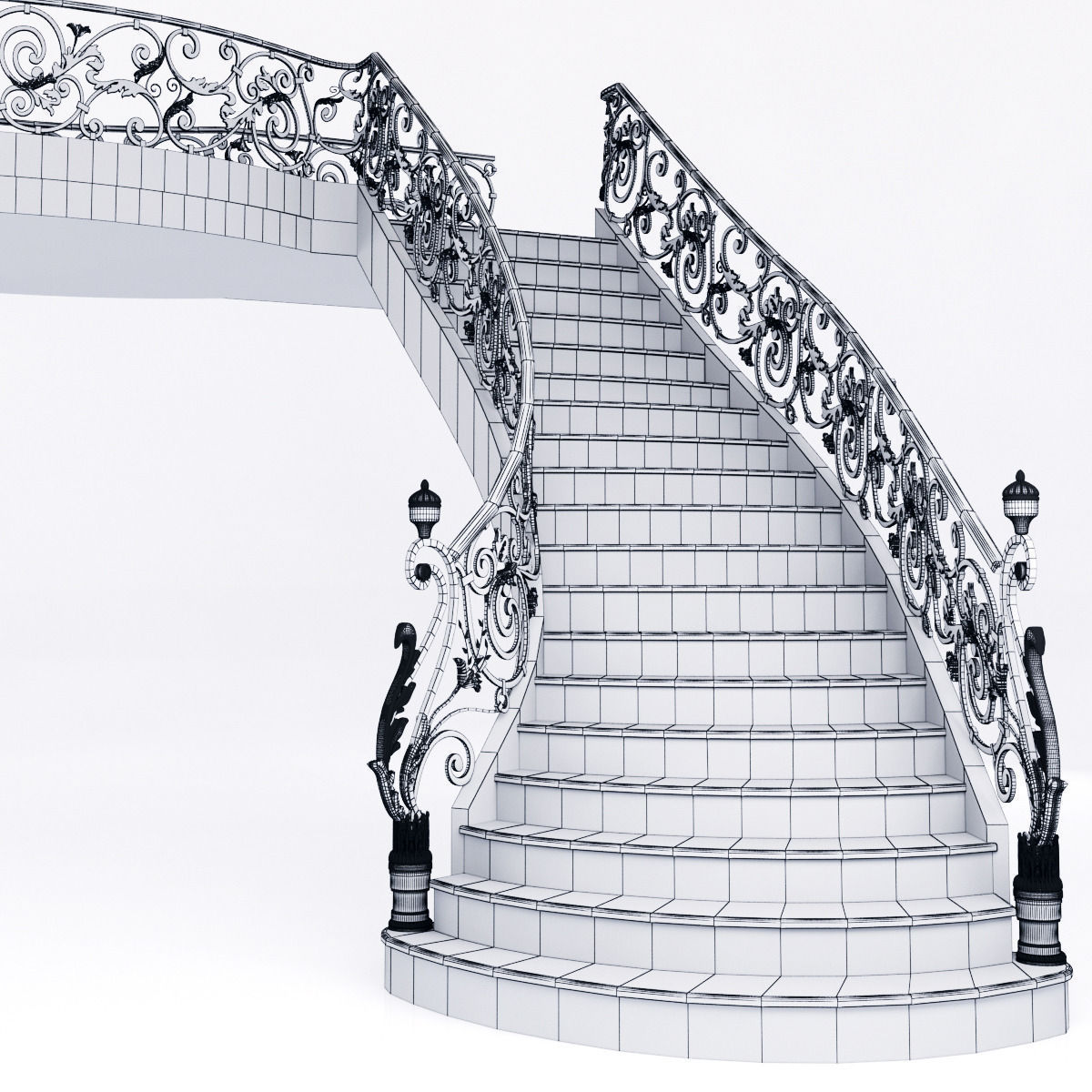 classical staircase 5 3D model | CGTrader