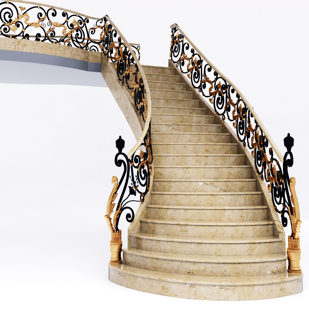 classical staircase 5 3D model | CGTrader