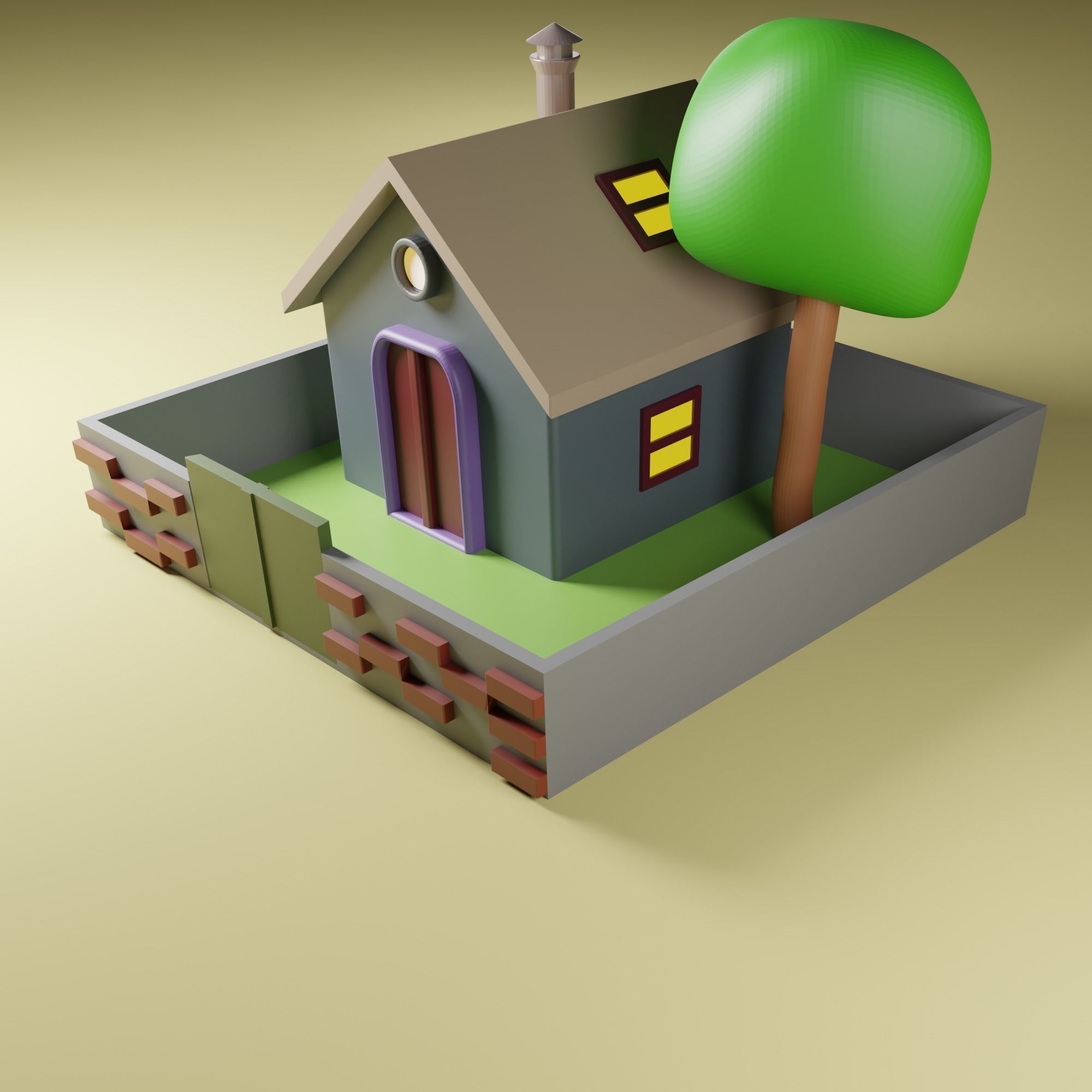 3D model Small House Blender VR / AR / low-poly | CGTrader