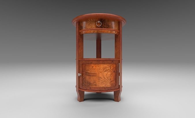 Artistic Wooden Round Chest 3D model | CGTrader