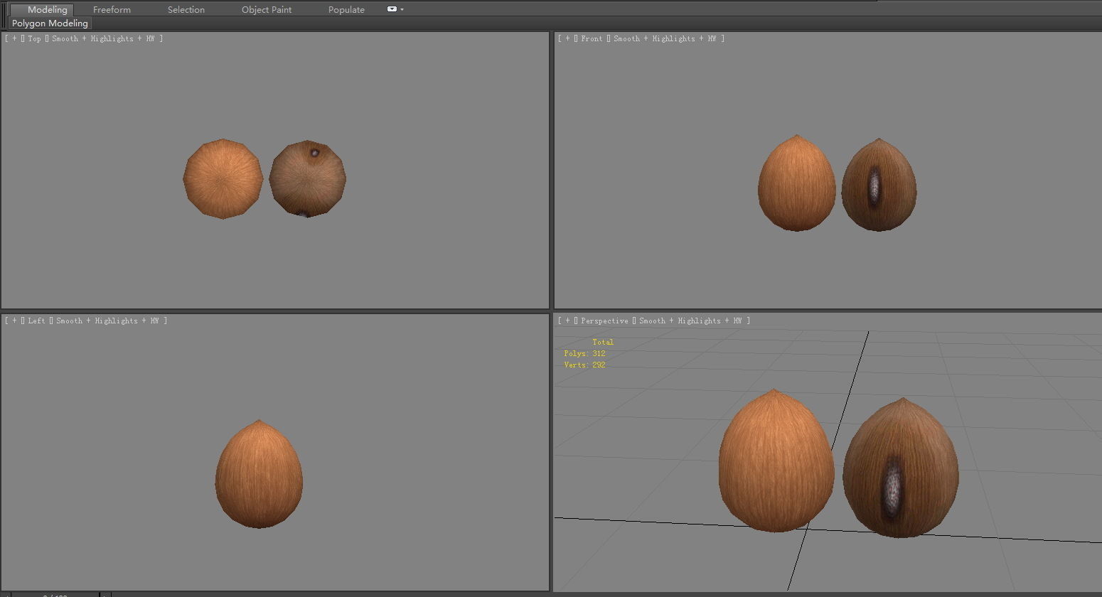 3D model Cartoon rotten coconut and coconuts VR / AR / low-poly | CGTrader