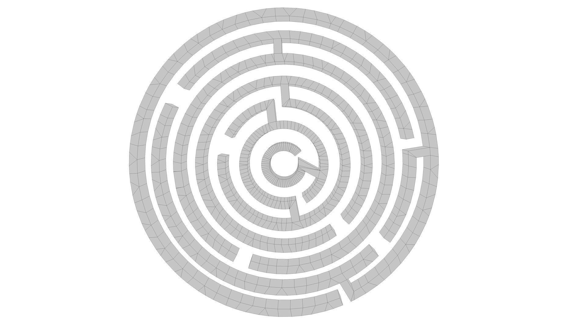 circle shaped maze 3D model 3D printable | CGTrader