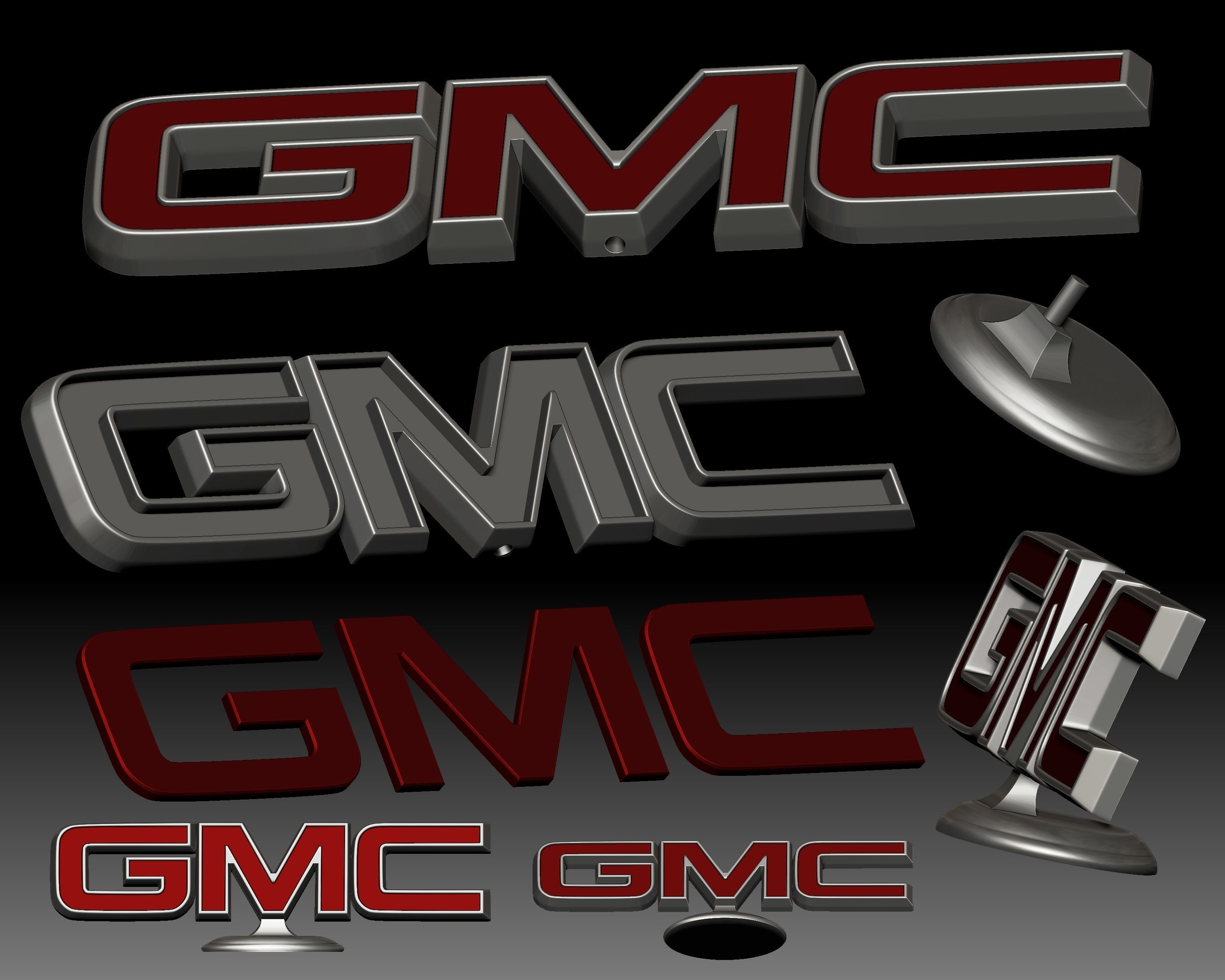 GMC logo General Motors car brand for 3D printer or CNC router 3D model ...