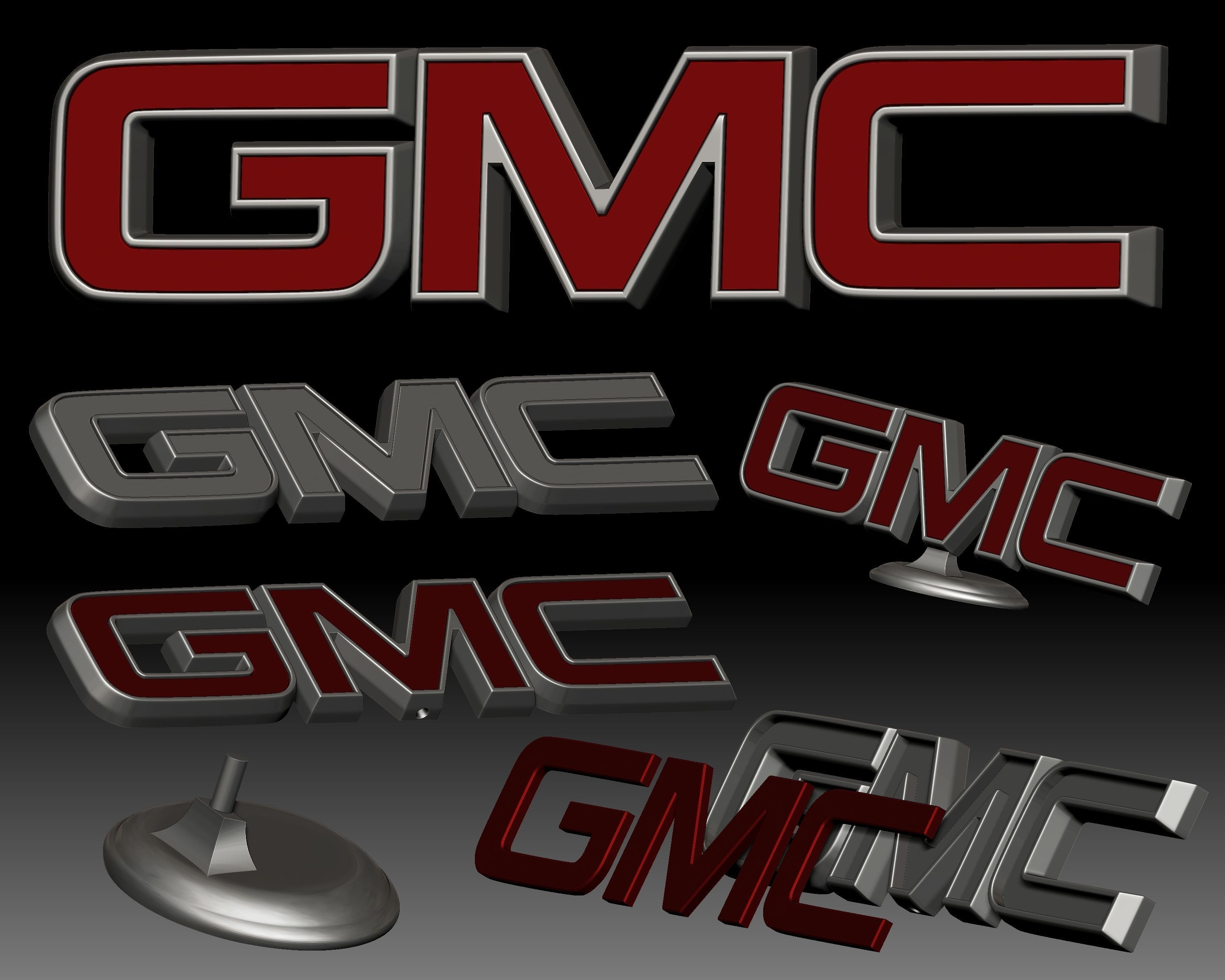 GMC logo General Motors car brand for 3D printer or CNC router 3D model ...