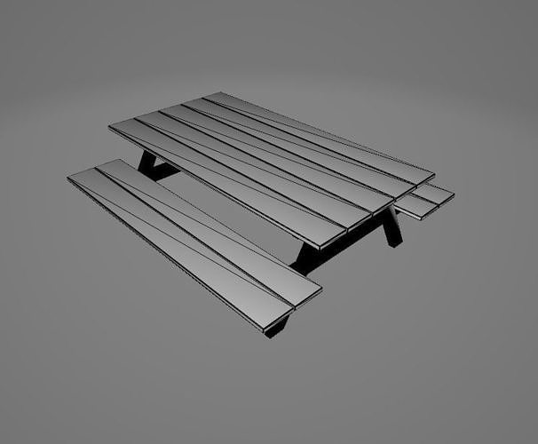 3D model Wooden Pick nick Bench VR / AR / low-poly | CGTrader