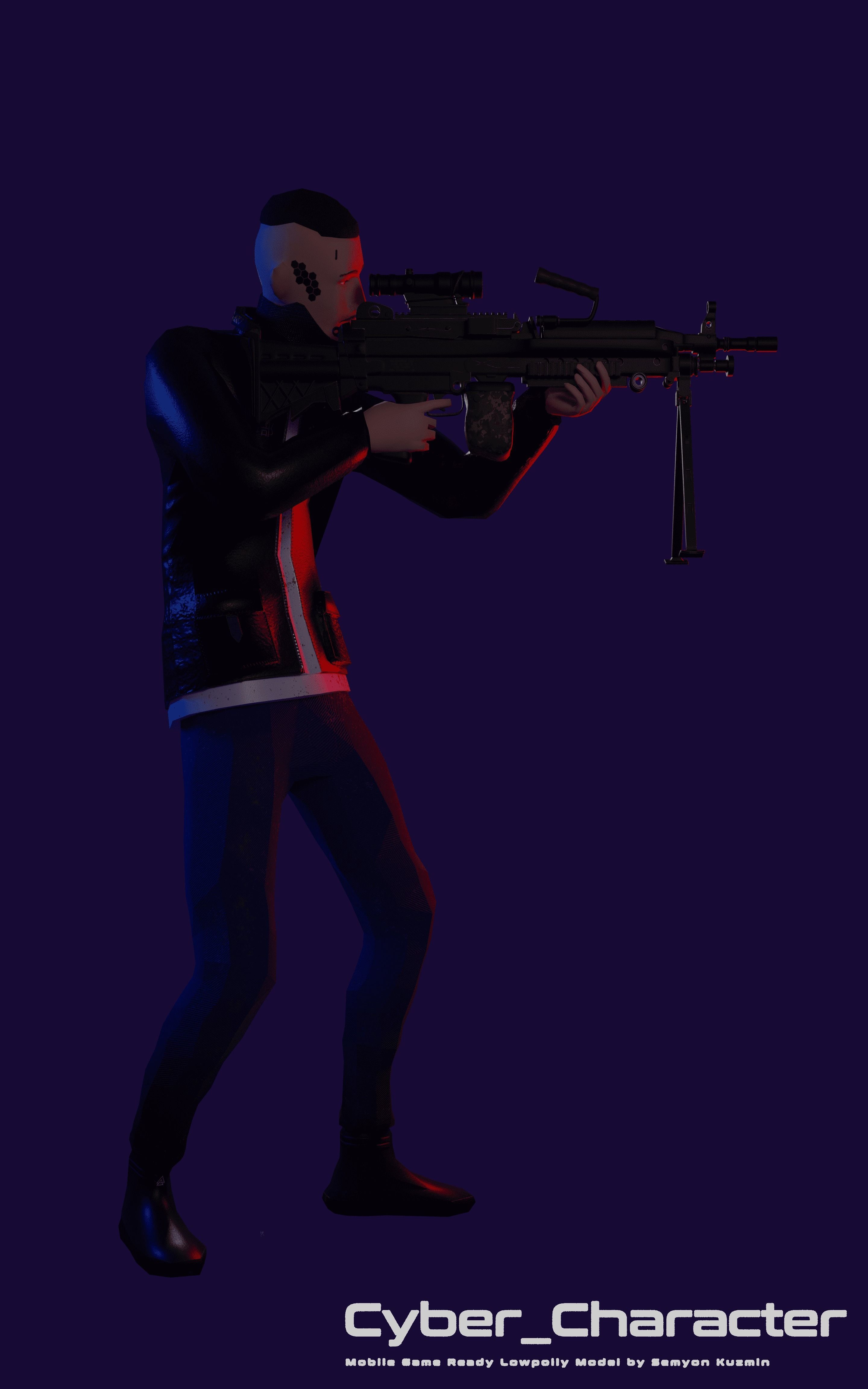 3D model Cyber-Character Mobile Game Ready model VR / AR / low-poly ...