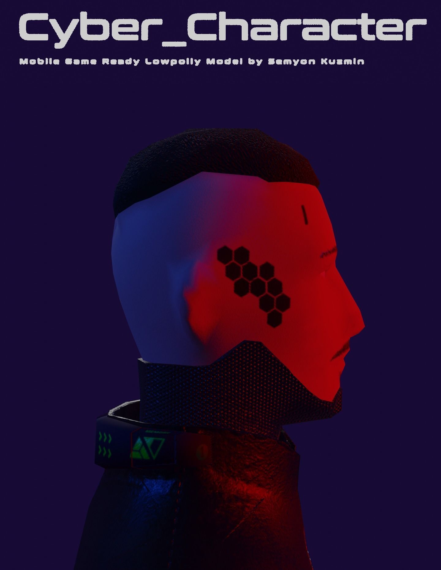 3D model Cyber-Character Mobile Game Ready model VR / AR / low-poly ...