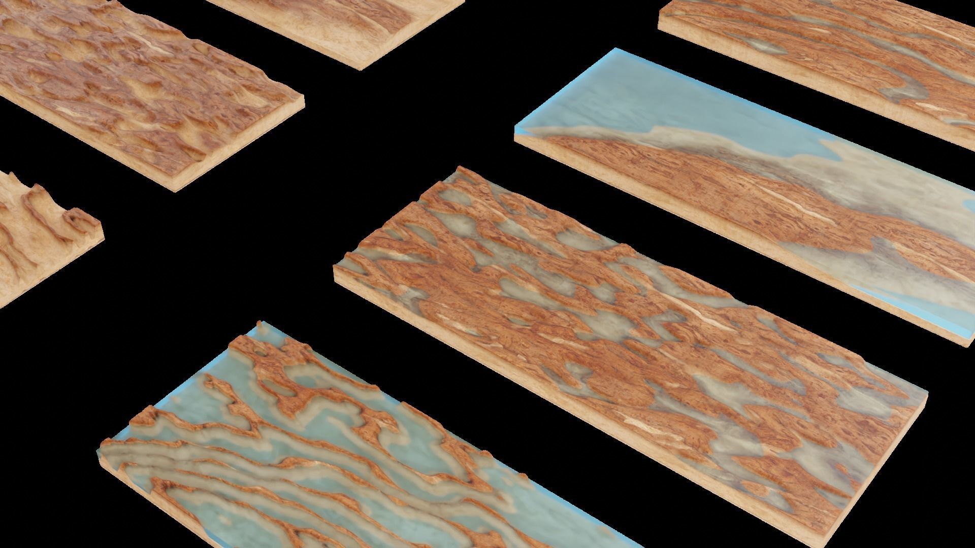 Resin Wood Table Panel modern abstract style 3D model | CGTrader