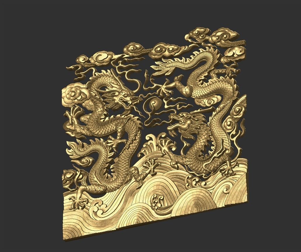 two dragons 3D model 3D printable | CGTrader