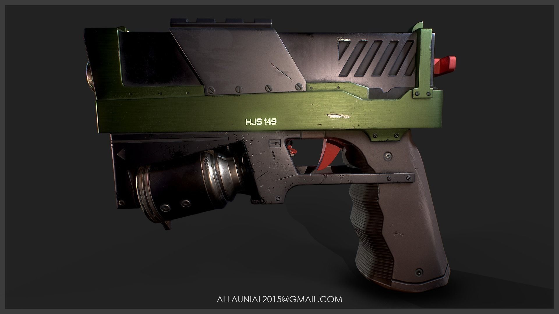 3D model Cyber Gun LP-HP Bake VR / AR / low-poly | CGTrader