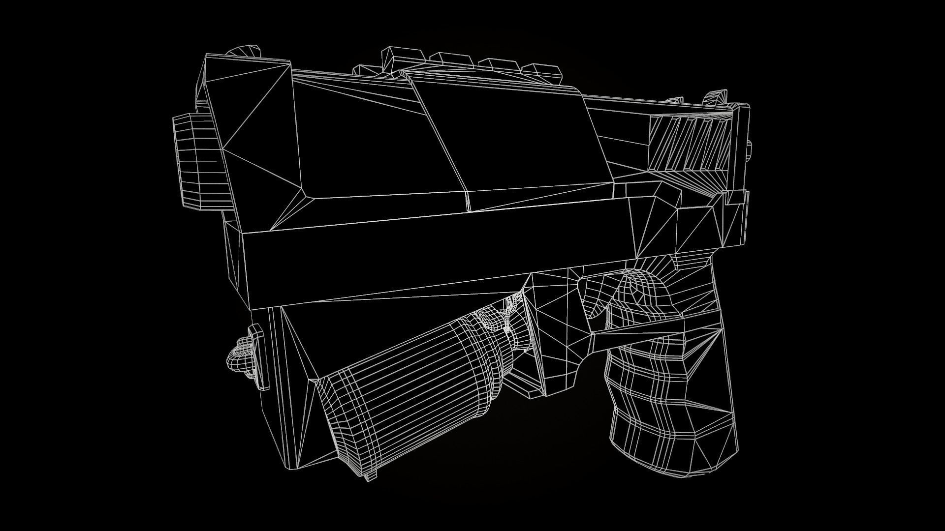 3D model Cyber Gun LP-HP Bake VR / AR / low-poly | CGTrader