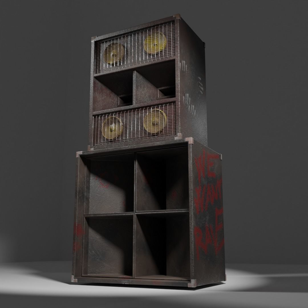 Post-Apocalypctic Rave Speakers 3D model | CGTrader