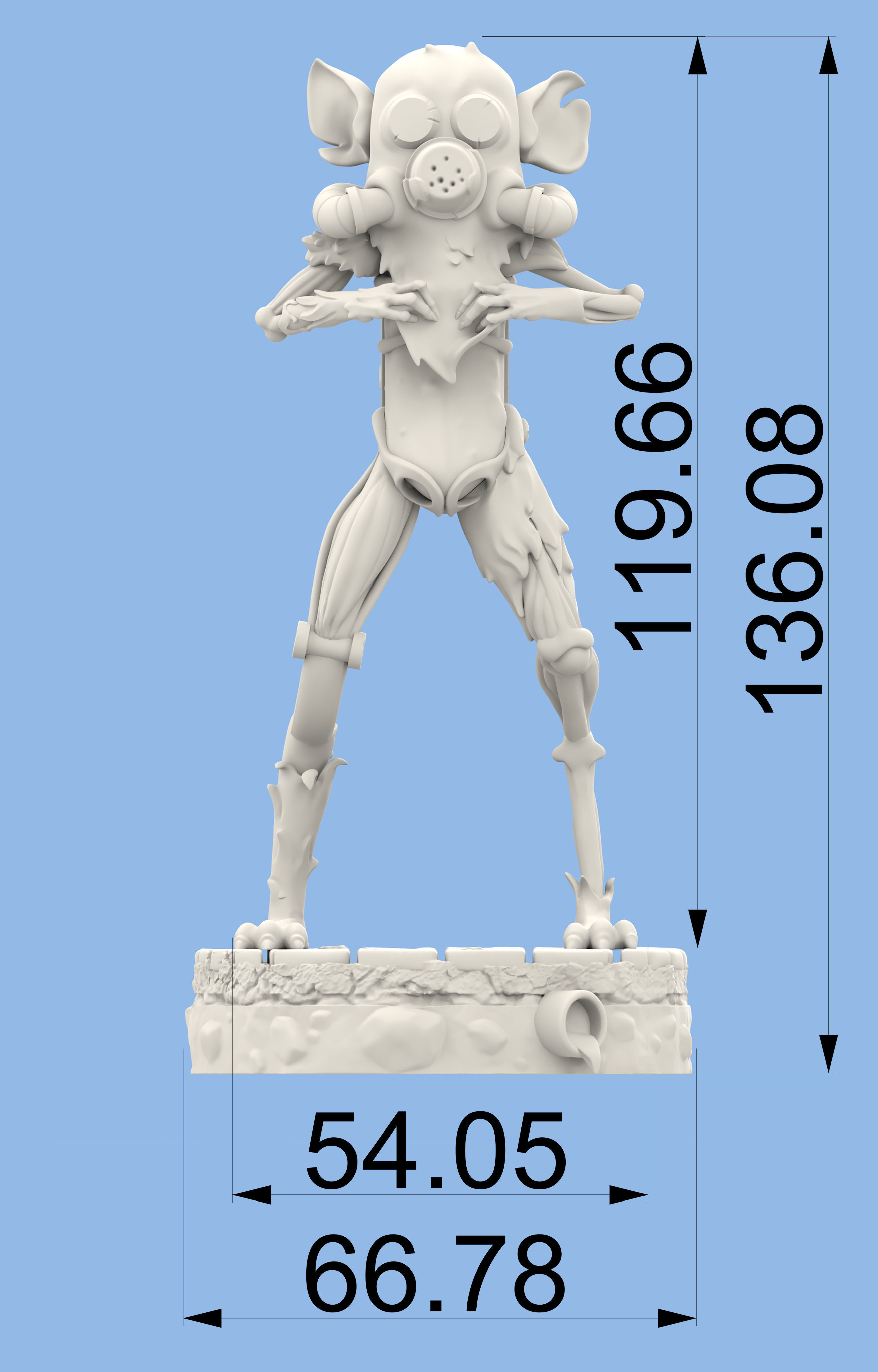 Pickle Rick in a rat mask 3D model 3D printable | CGTrader