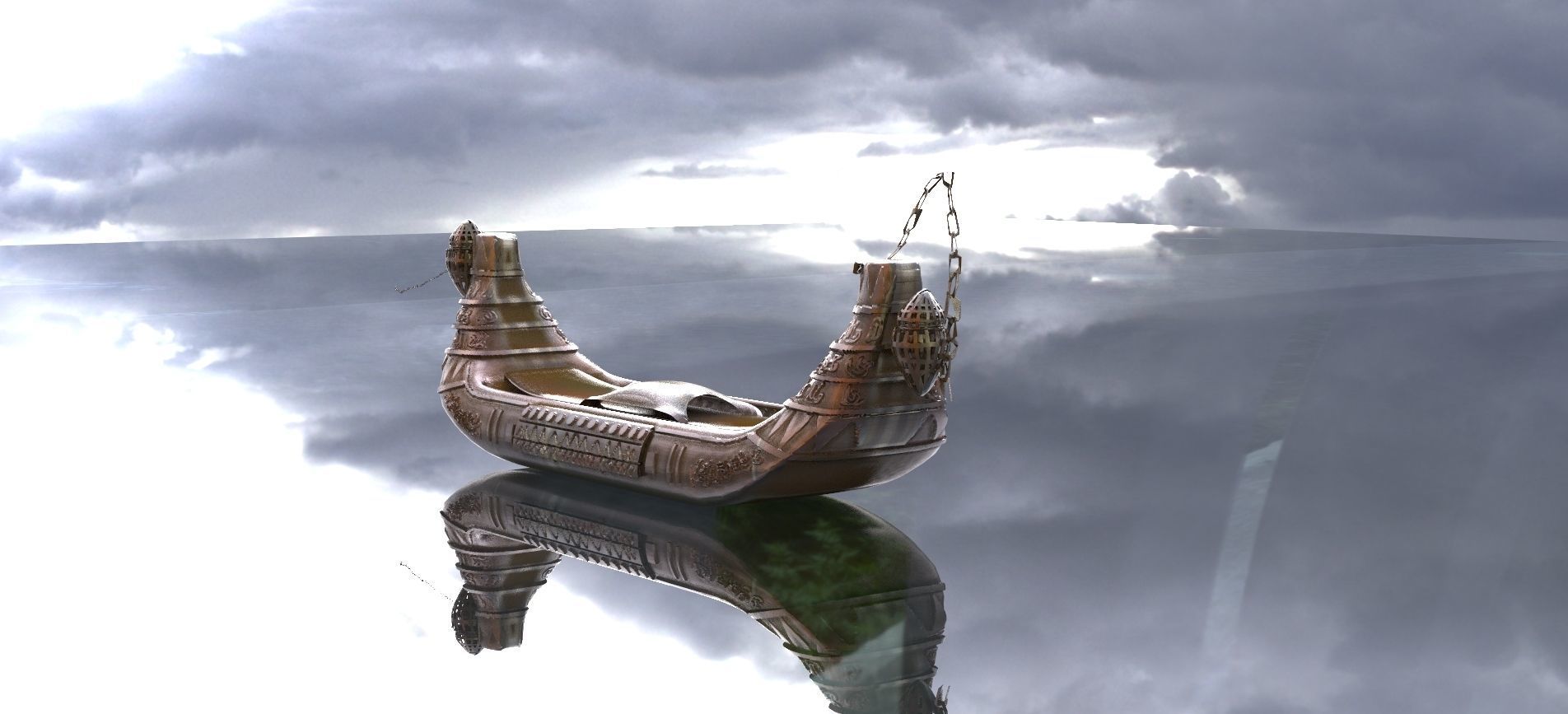 Ancient Fantasy boat 3D model | CGTrader