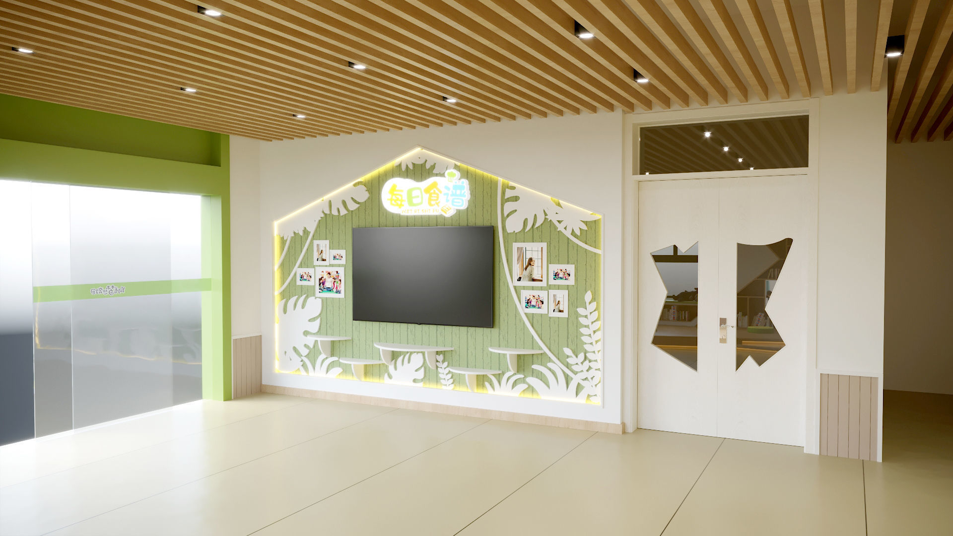 Kindergarten school entrance hall display wall 3D model | CGTrader