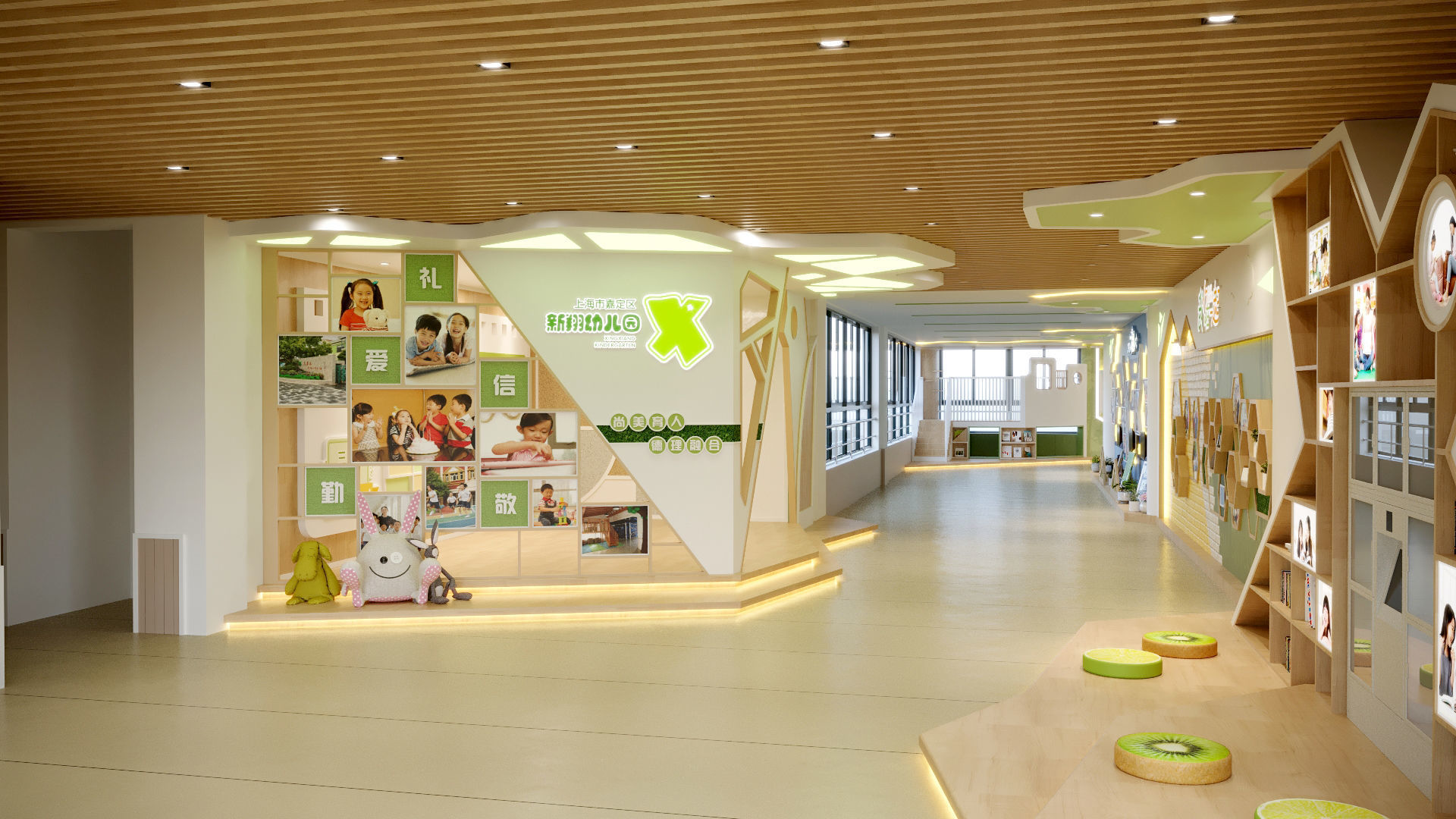 Kindergarten school entrance hall display wall 3D model | CGTrader