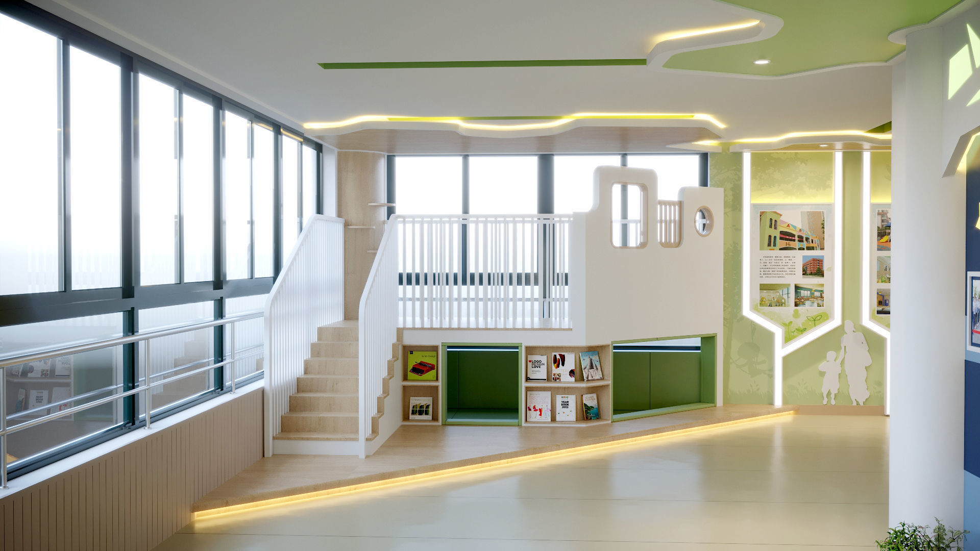 Kindergarten school entrance hall display wall 3D model | CGTrader