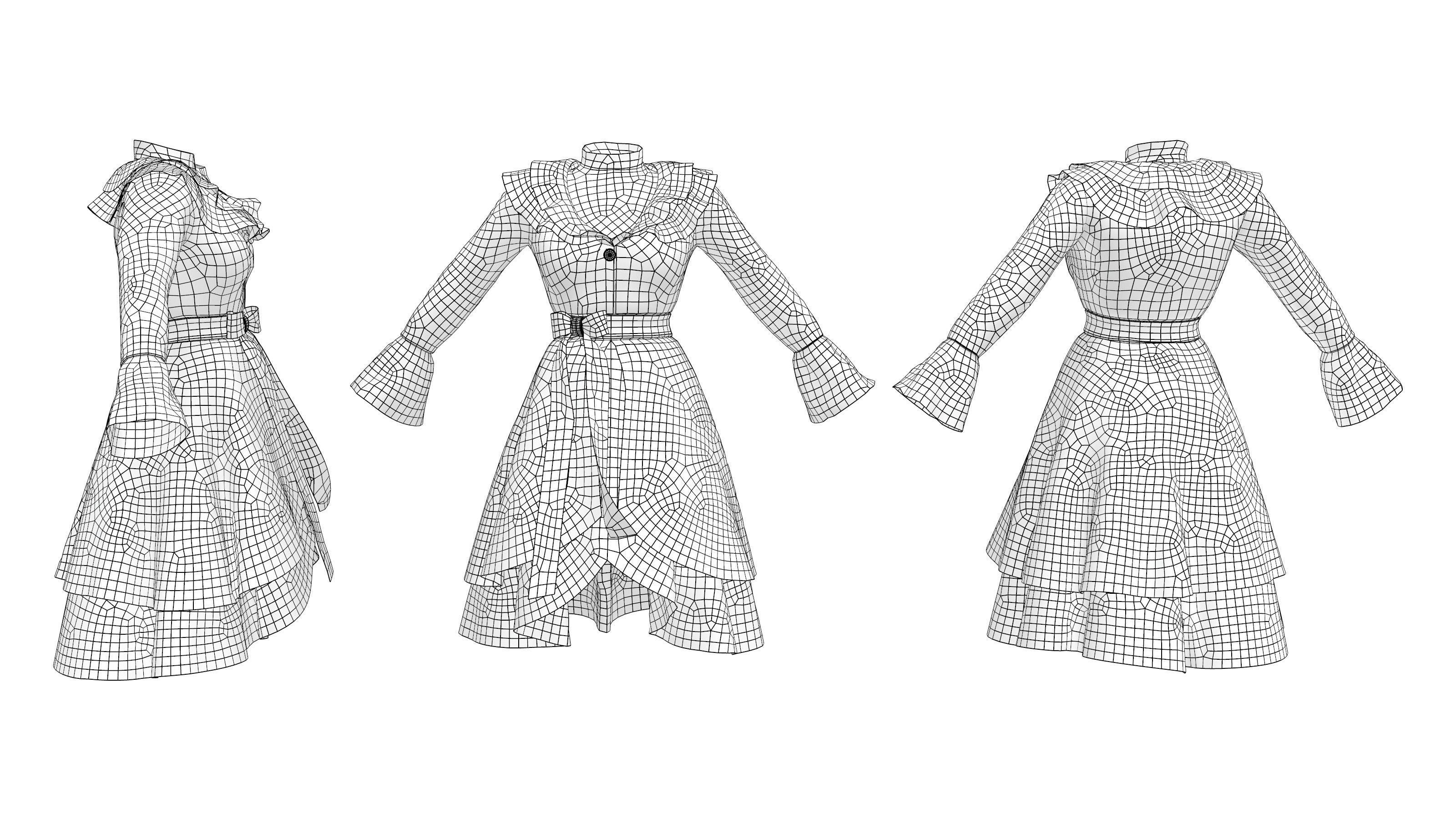 3D model Female Lotus Coat VR / AR / low-poly | CGTrader