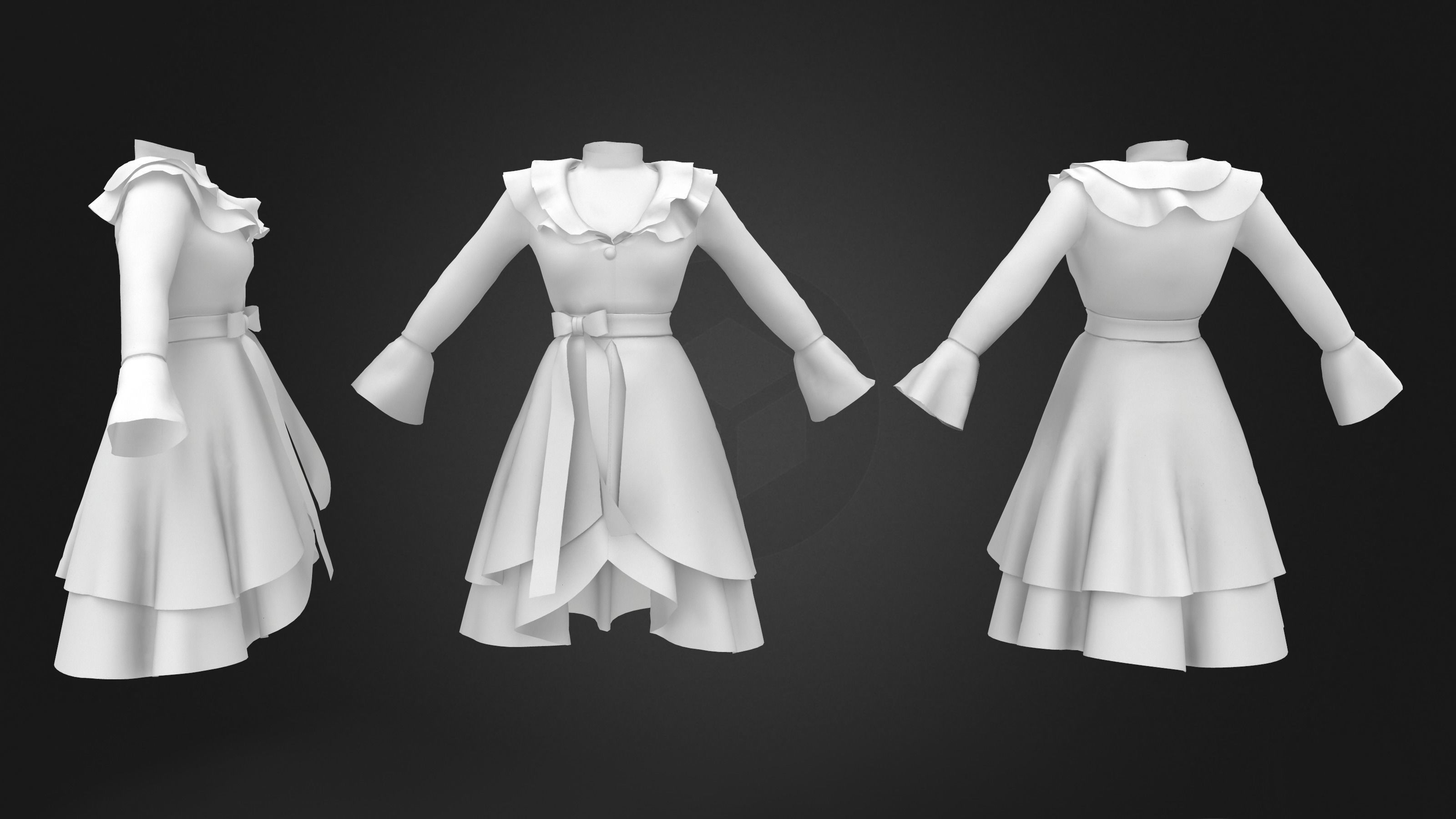 3D model Female Lotus Coat VR / AR / low-poly | CGTrader