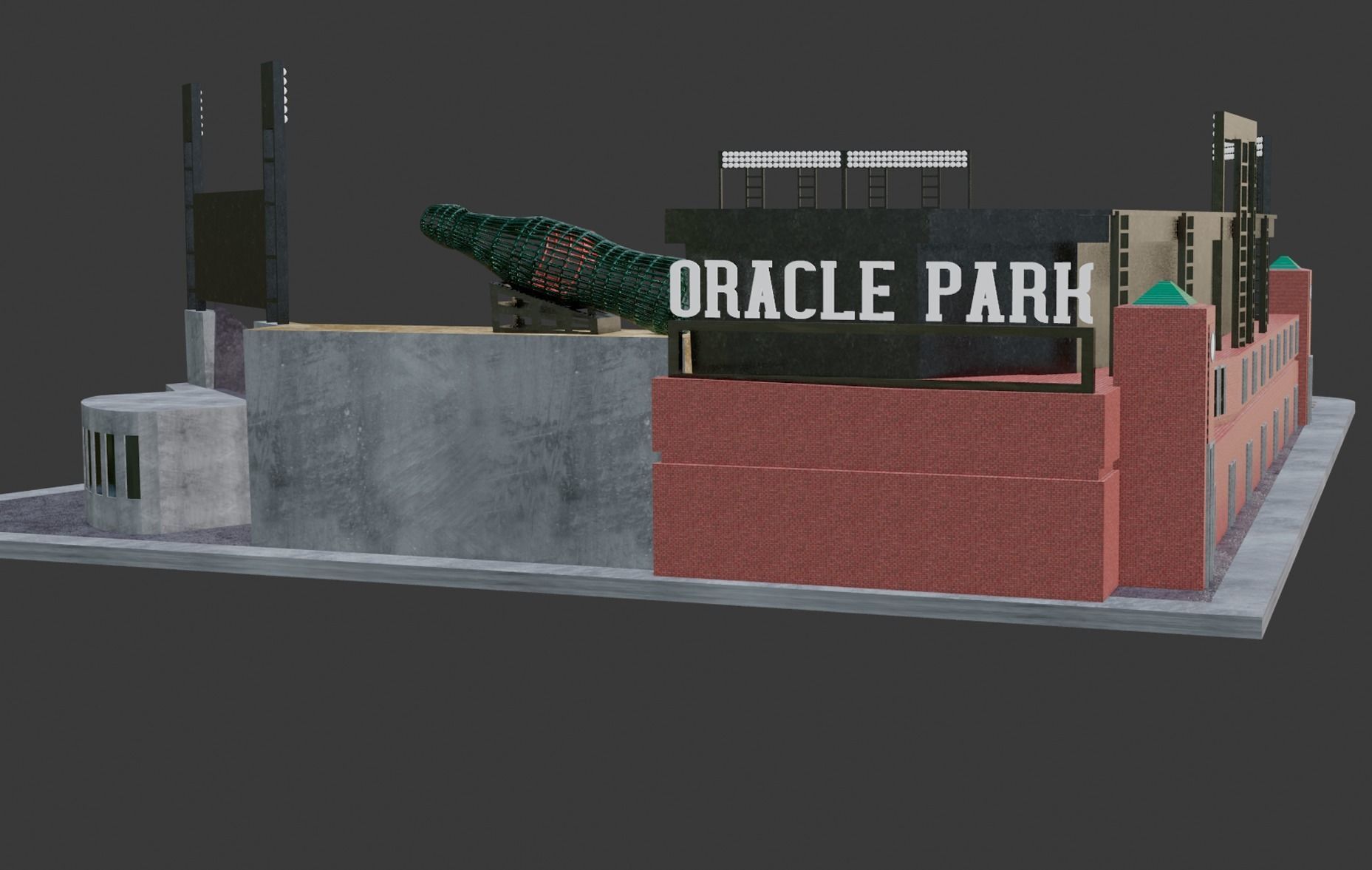 3D model Oracle Park Stadium VR / AR / low-poly | CGTrader