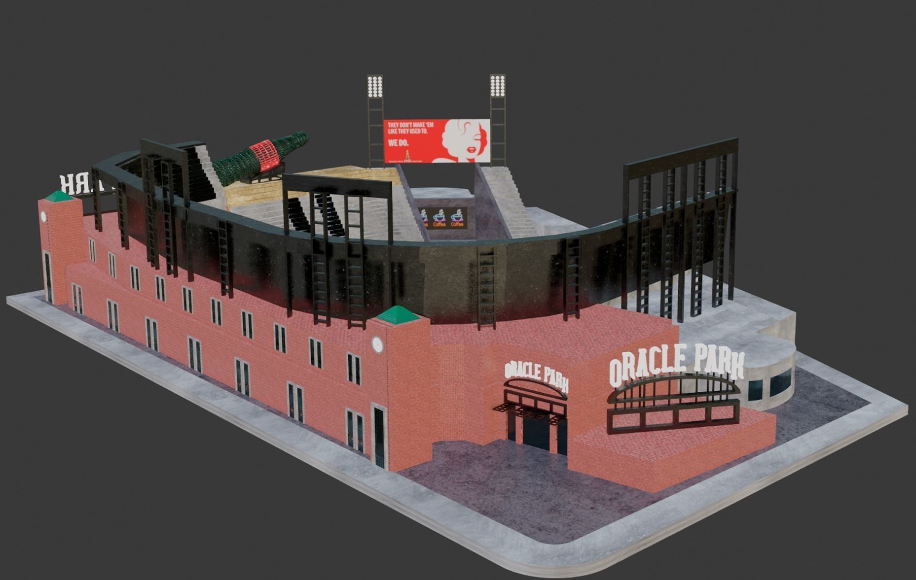 3D model Oracle Park Stadium VR / AR / low-poly | CGTrader