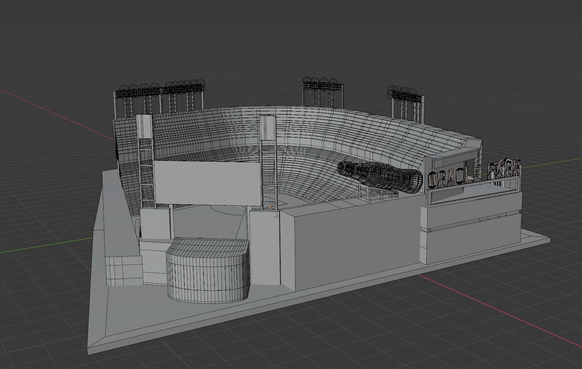 3D model Oracle Park Stadium VR / AR / low-poly | CGTrader