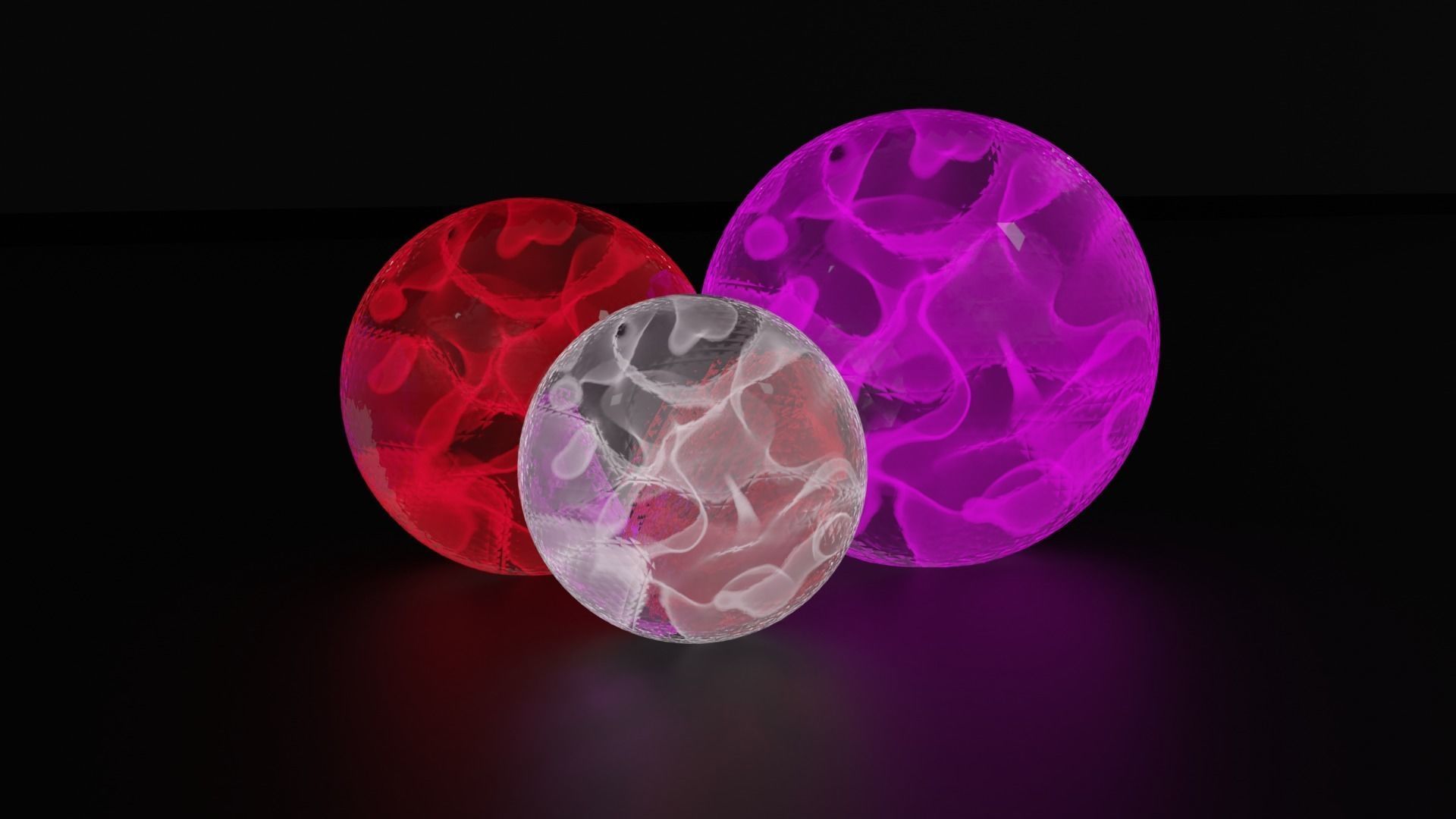 GlassBall three glowing balls free 3D model | CGTrader