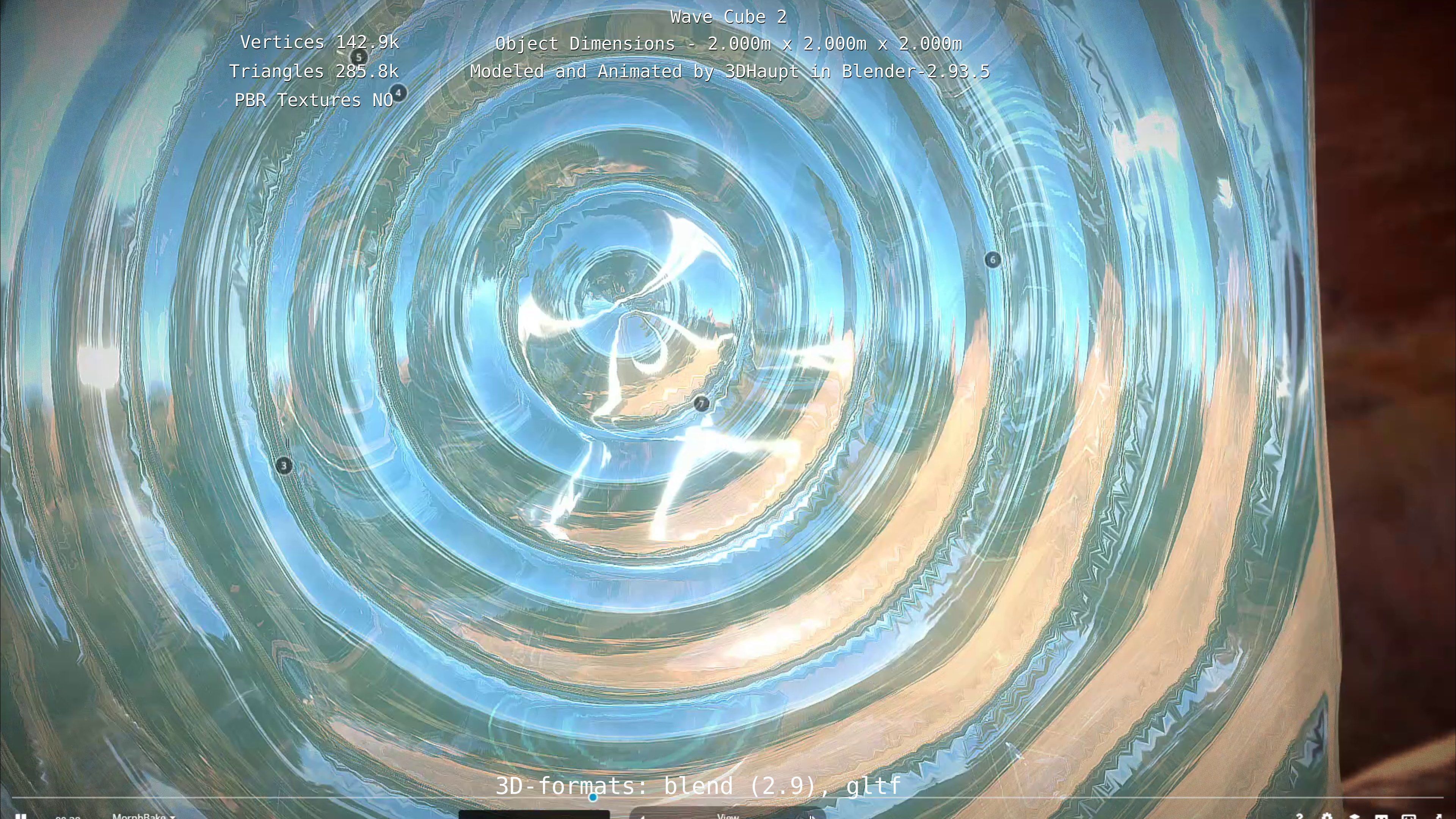 Wave Cube 2 free 3D model animated | CGTrader