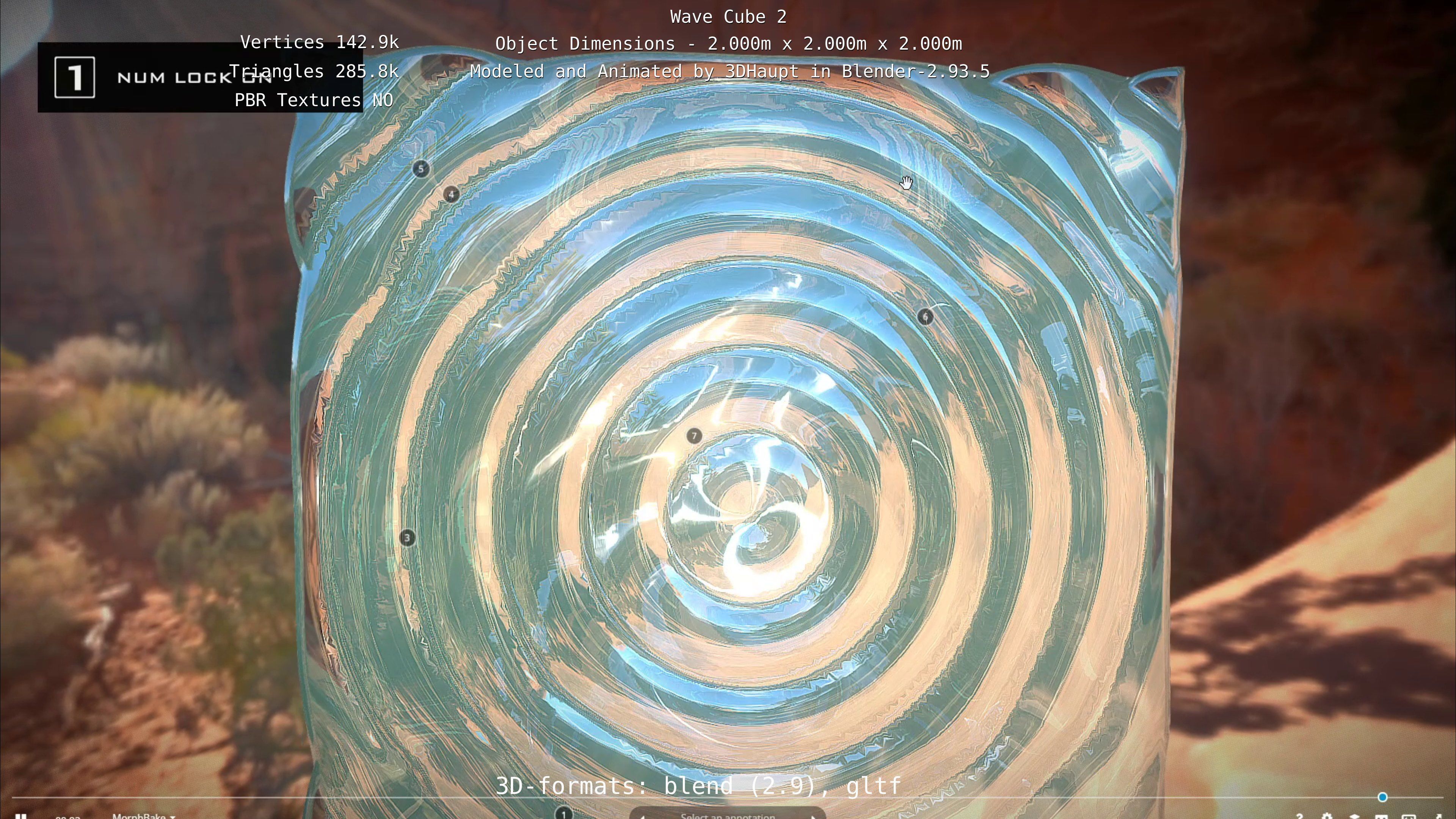 Wave Cube 2 free 3D model animated | CGTrader