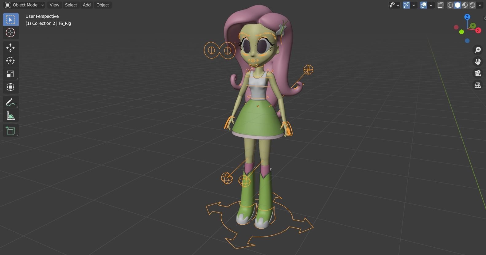 Stylized girl - The Fluttershy rigged 3D model rigged | CGTrader