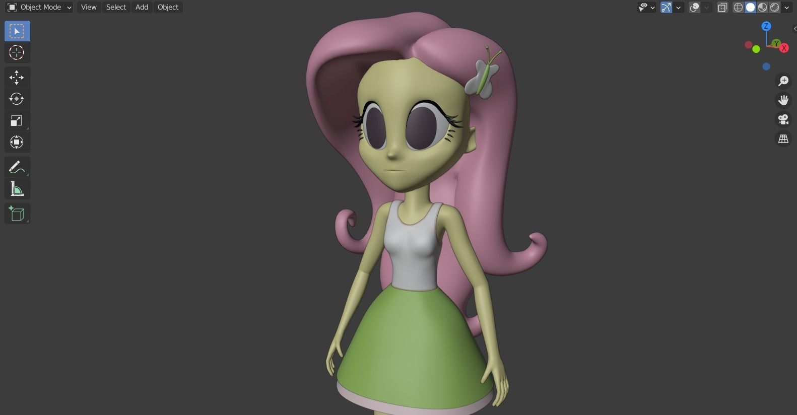 Stylized girl - The Fluttershy rigged 3D model rigged | CGTrader