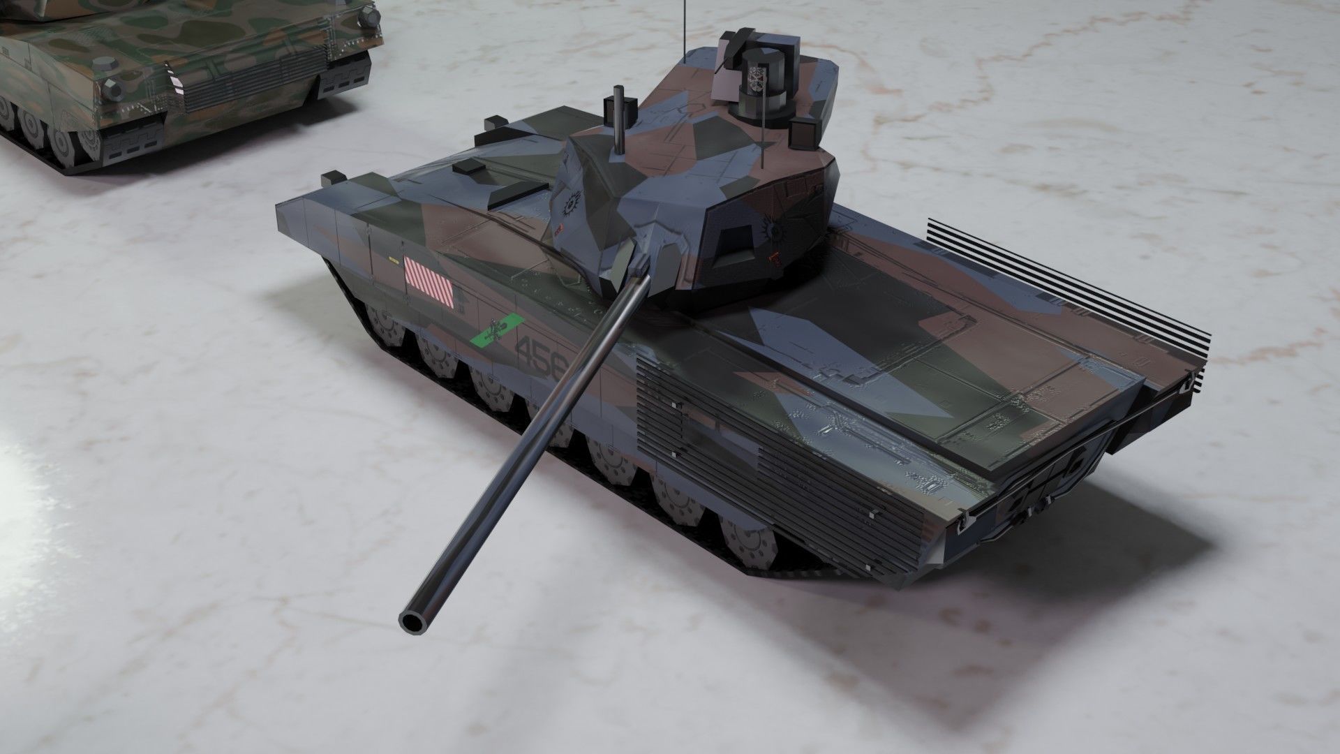 3D model Modern tanks lowpoly set A - 3 x 3 VR / AR / low-poly | CGTrader