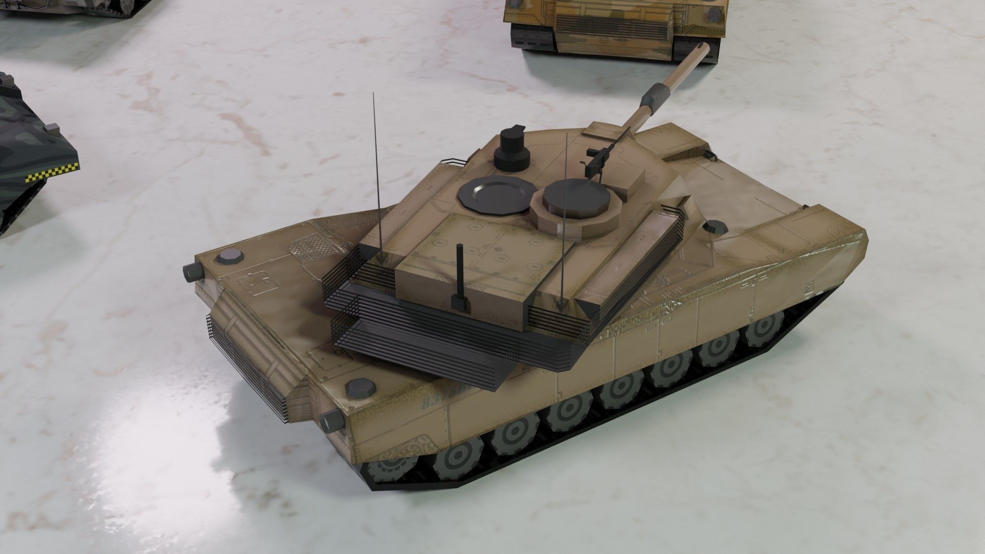 3D model Modern tanks lowpoly set A - 3 x 3 VR / AR / low-poly | CGTrader