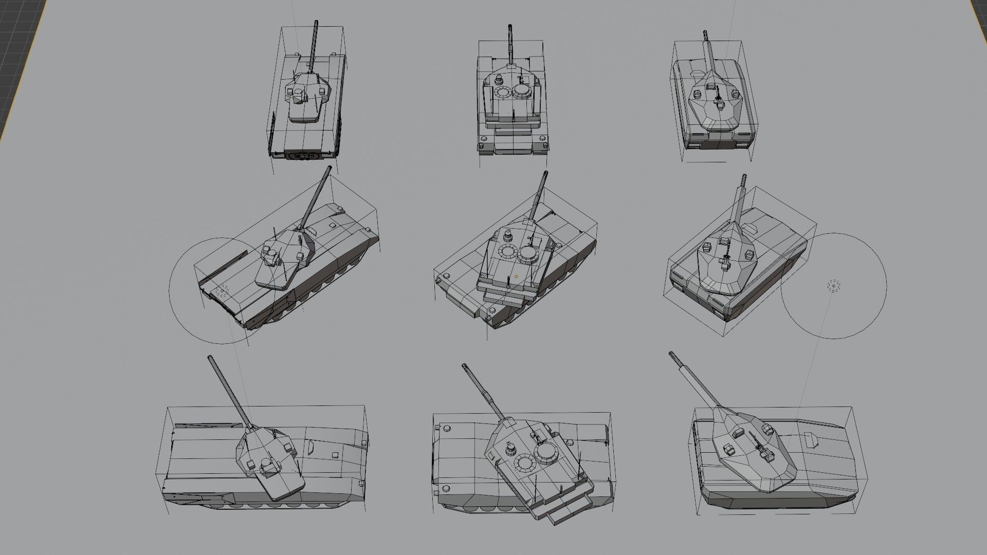 3D model Modern tanks lowpoly set A - 3 x 3 VR / AR / low-poly | CGTrader
