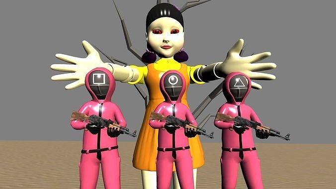 Squid Game Animated 3D Models Pack 3D model animated rigged | CGTrader