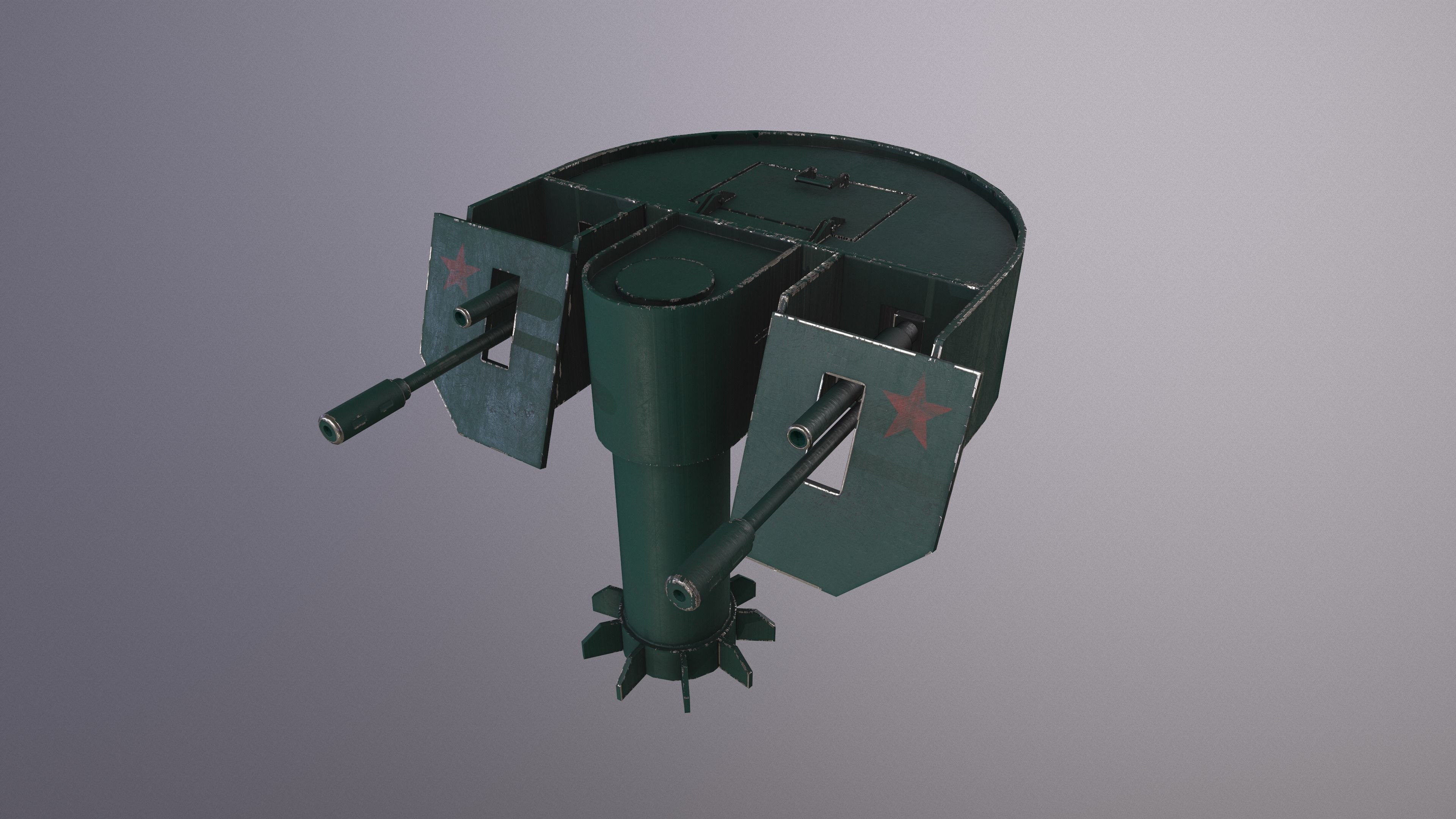 3D model Automatic military turret VR / AR / low-poly | CGTrader