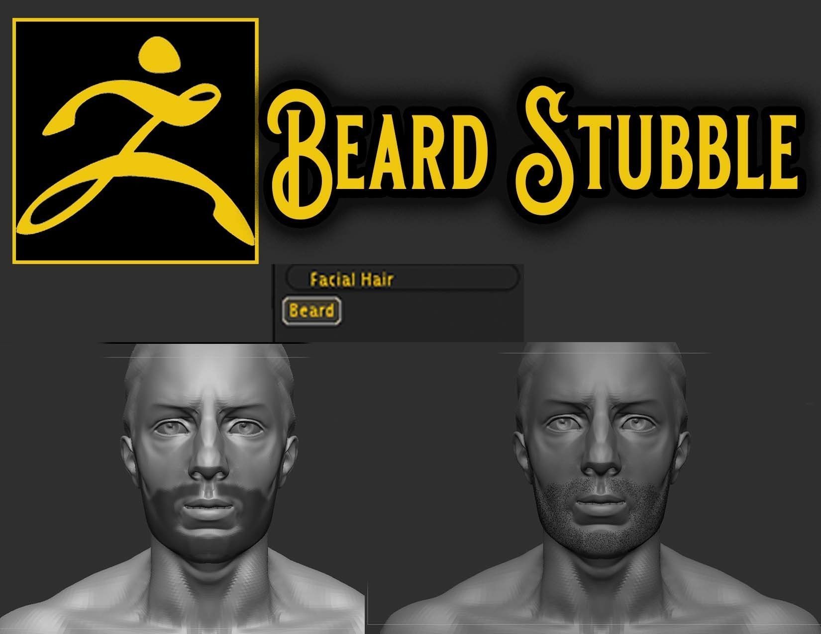 Beard stubble addon for Zbrush 3D model | CGTrader