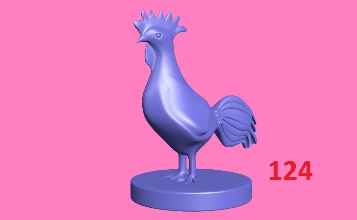 124-PP rooster 3D model | CGTrader