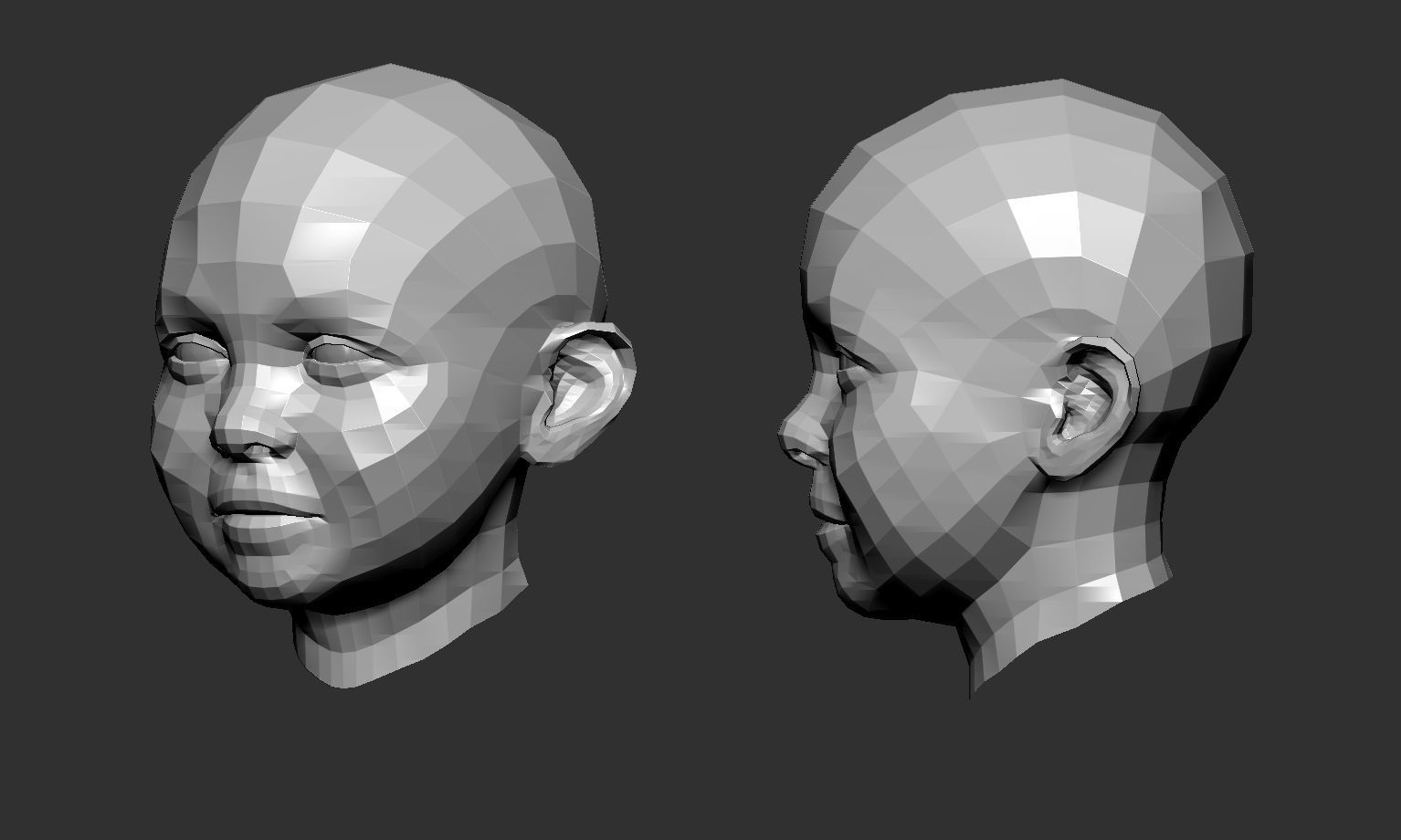 Child head basemsesh 3D model | CGTrader