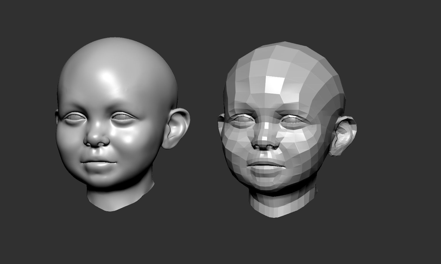 Child head basemsesh 3D model | CGTrader